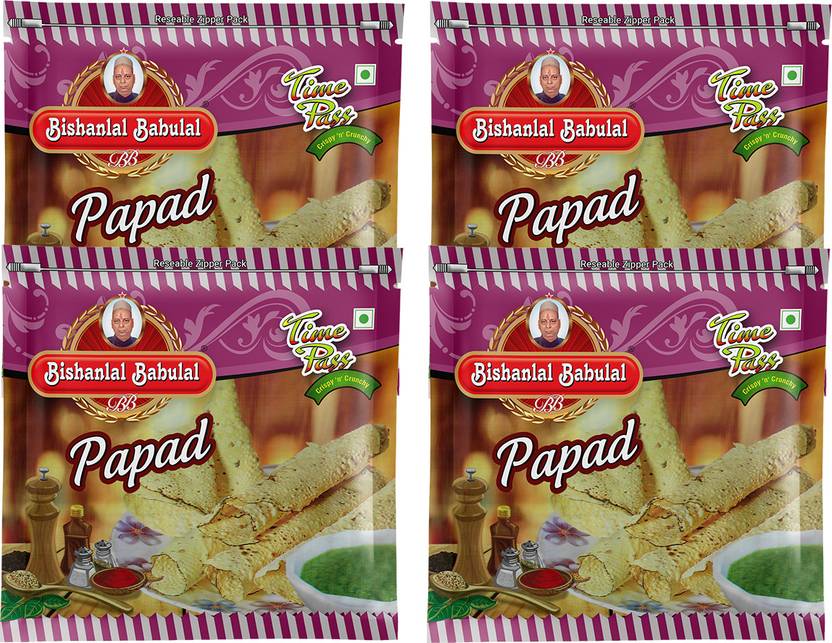 Bishanlal Babulal Tikdi Papad 1.6Kg (400Gm x 4) Masala Papad (Pack of 4) Price in India - Buy ...