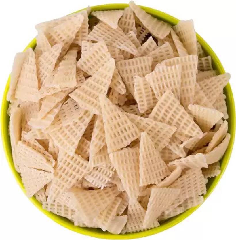 Bharvi Ready to Fry Samosa Fryums | 3D Triangle Papad | Crunchy Snacks | Chips Fryums 250 g ...