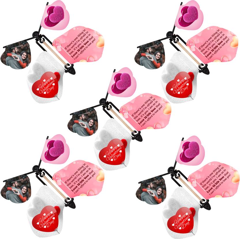 MANGOPIE Wind Up Flying Magic Butterfly Toy Love Pink Elastic Band ...