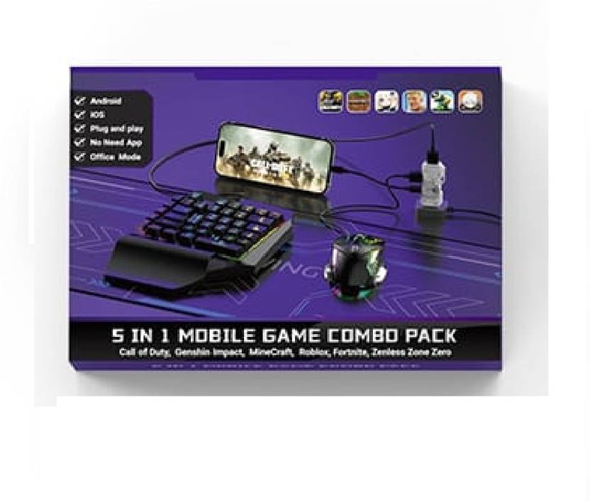 HG WORLD Gaming Keyboard Mouse Converter 5 in 1 Mobile Game Combo Pack ...