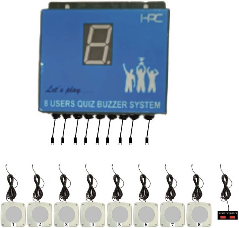 HPC Quiz Buzzer System With 8 Meter Long Wires and Big Remote Gaming Accessory Kit - HPC ...