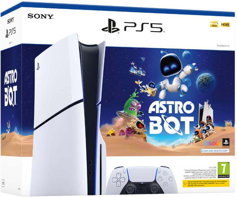 SONY PS5 Standard Astro Bot Bundle (Slim) 1000 GB with ASTRO BOT full ...