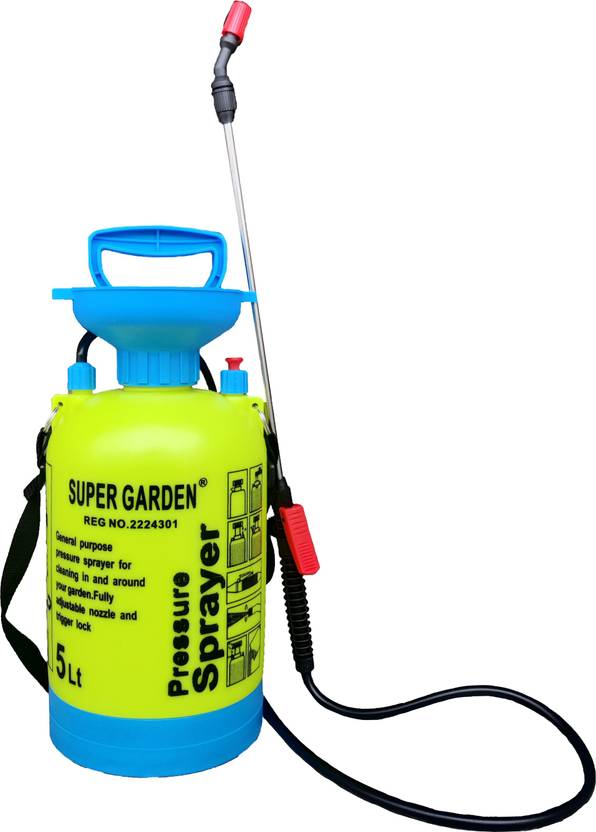 Super Garden PORTABLE PRESSURE SPRAYER WITH 5 LITRE TANK USED FOR PLANT ...