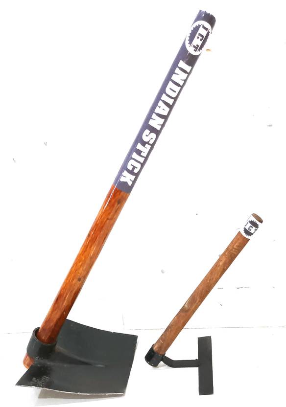 JCT AGRICO SPADE WITH WOODEN HANDLE 70CM& MINI HOE WEEDING RAKE WITH ...