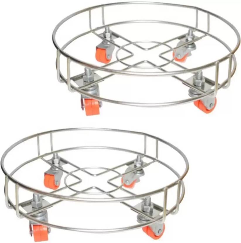 Standify Cylinder Trolley Stand With Easily Movable wheels (Pack Of 2 ...