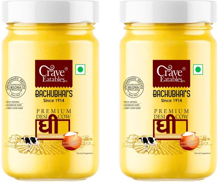 Crave Eatables Premium Desi Cow Ghee (Pack Of 500ml × 2) 1000 ml ...