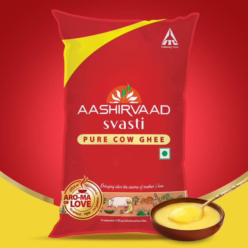 AASHIRVAAD Svasti Pure Cow Ghee - Desi Ghee with Rich Aroma - Pouch ...