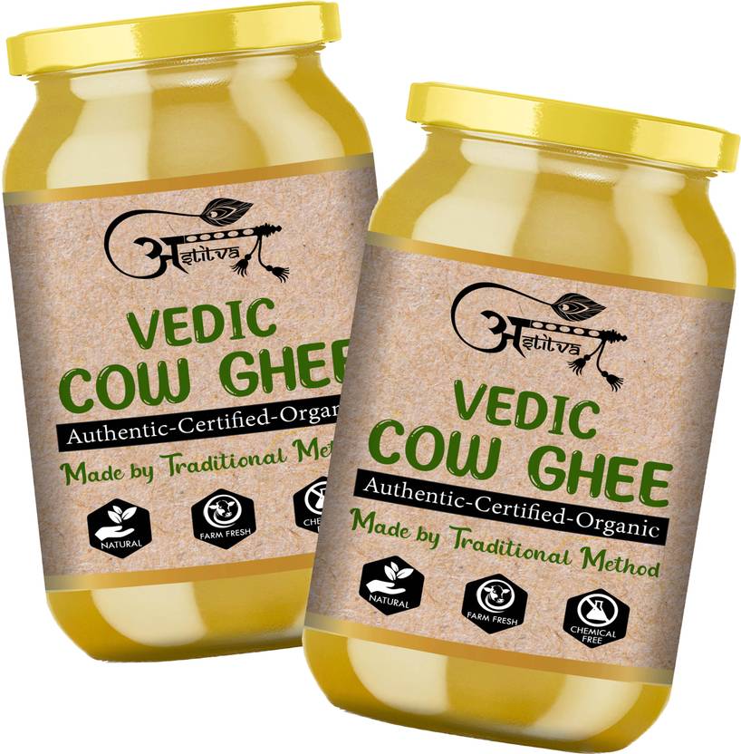ASTITVA Twin Pack of Vedic Cow Ghee, Traditional Bilona Method, Pure ...