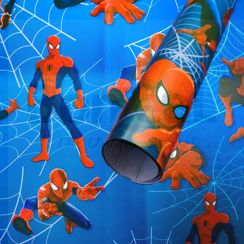 BONZEAL Superhero Spiderman Printed Gift Pack of 10 Sheet Paper Wrap ...