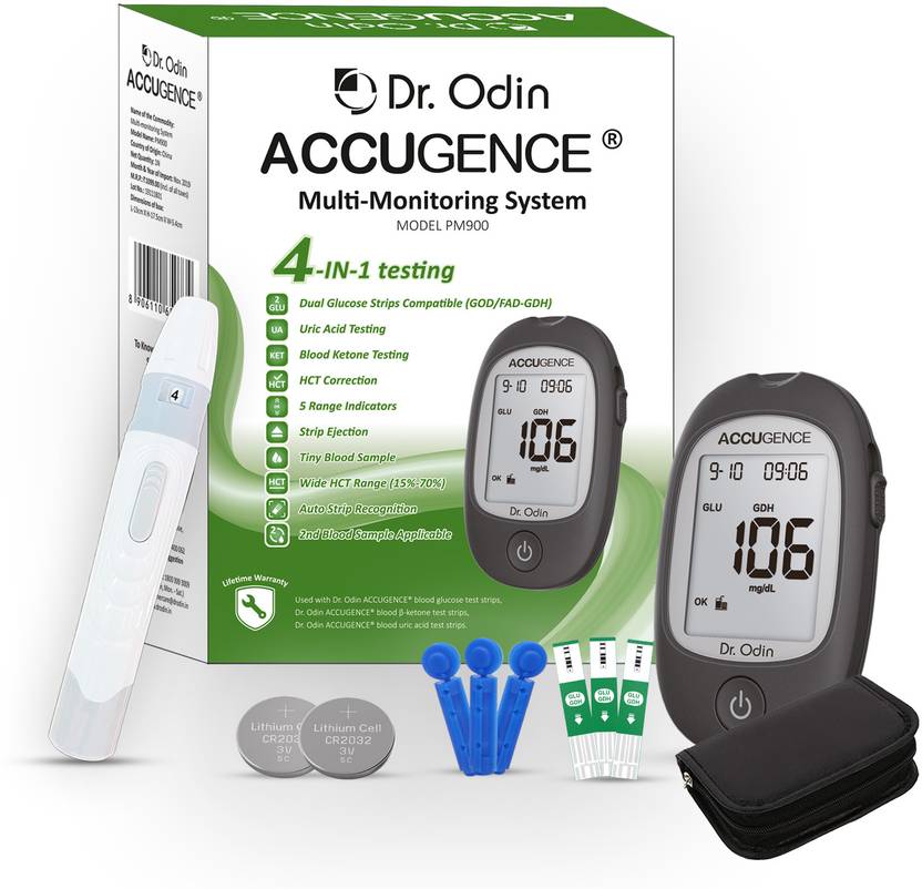 Dr. Odin PM900 Accugence Multi Monitoring 4 in 1 Kit with 50 Lancets ...