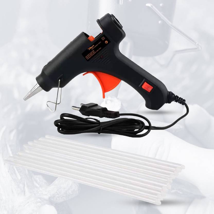 Hillgrove Electric Mini 20 Watt Black Small Hot Gum Glue Gun With 10 ...