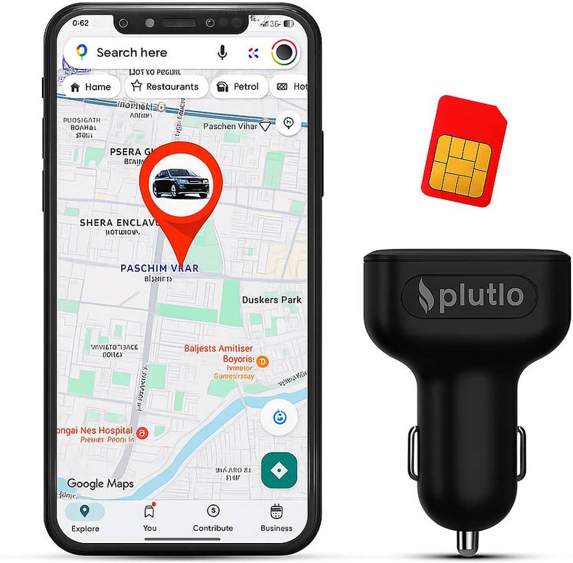 PLUTLO 4G 2-in-1 Car Charger GPS Tracker with Dual USB Ports with ...