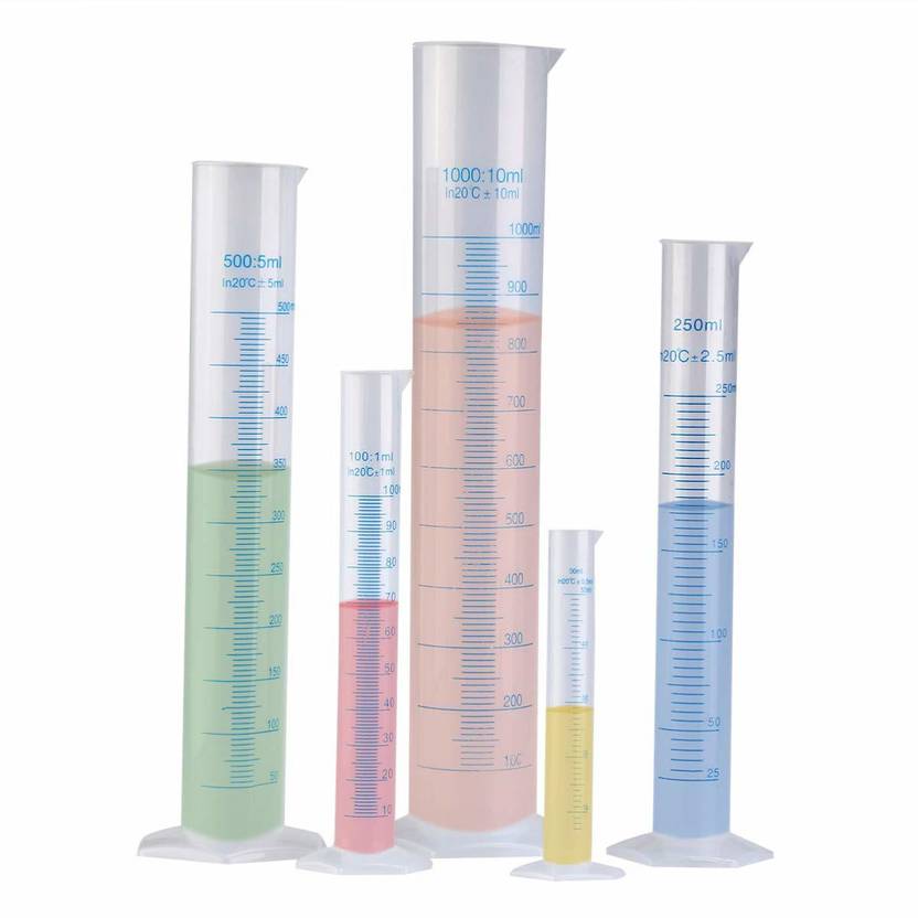 Spylx 5 Packs Measuring Cylinder 50ml 100ml 250ml 500ml 1000ml for ...