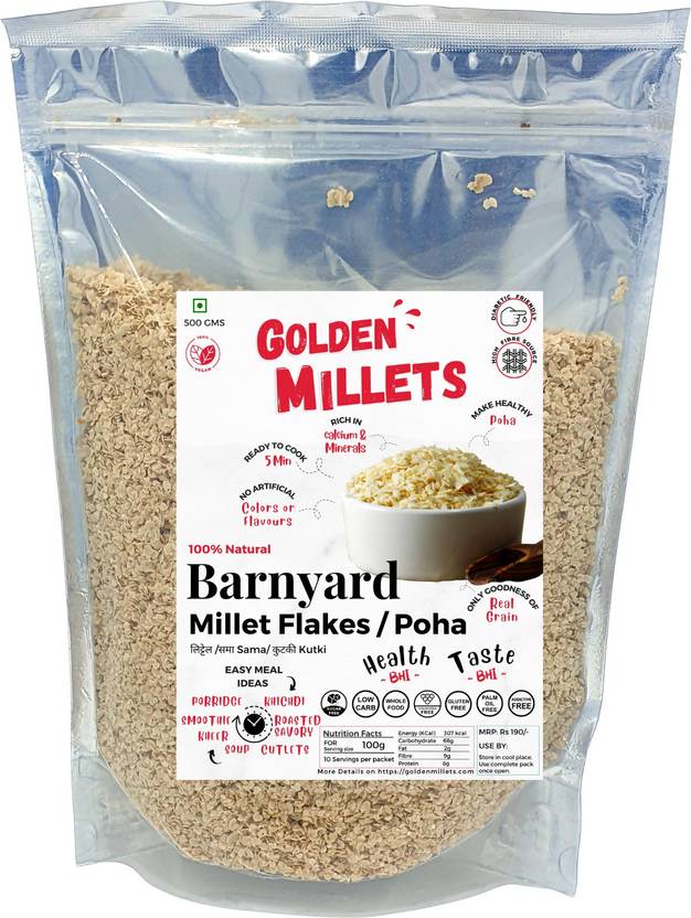 GOLDEN MILLETS Barnyard Millet Flakes 1kg Barnyard Millet Price in ...