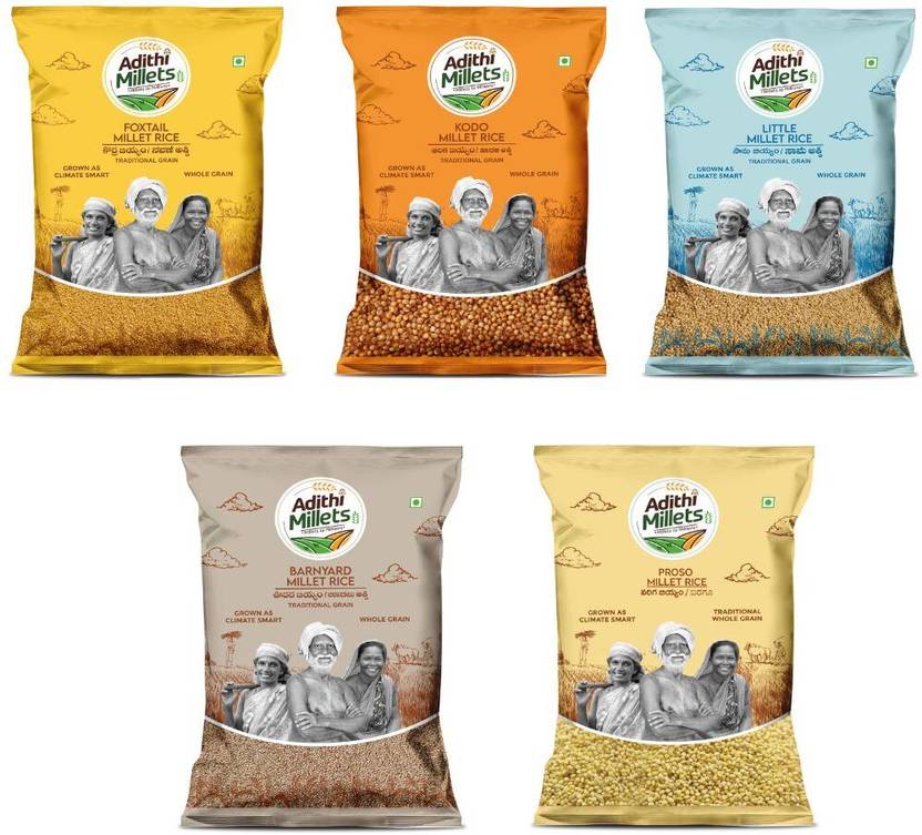 Adithi Millets Siridhanya Unpolished ORGANIC Foxtail/Kodo/Little ...