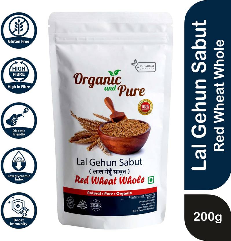 Organic and Pure Red Wheat Whole, Hard Wheat Whole, Lal Gehu Gehun ...