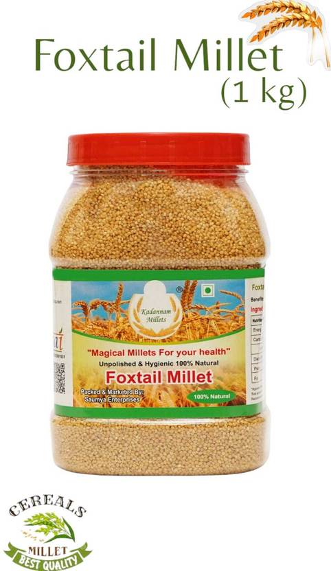 Kadannam Millets (Unpolished & Organic) Foxtail siridhanya Millet High Protein (1kg * 1 Pack ...