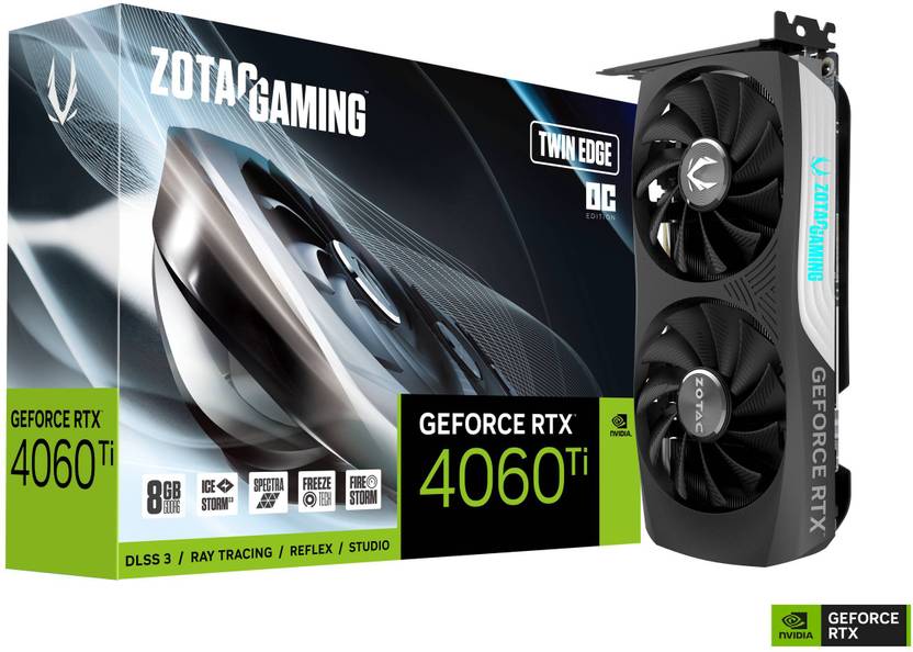 ZOTAC GEFORCE RTX 4060 Ti Twin Edge OC GDDR6 8 GB NVIDIA Chipset 128 ...