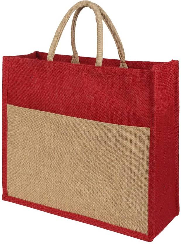 DOUBLE R BAGS Eco-Friendly Jute Grocery Bag Red Pack 1 Grocery Bag ...