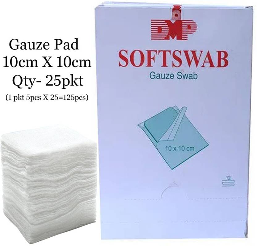 Ashni 10cm X 10cm DMP SoftSwab Gauze Swab 25x5 125 pcs Sterile Gauze ...