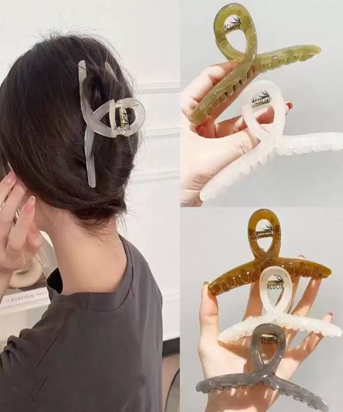 Alucia 4PCS Women Jelly Clip large korean style hair claw clip clutcher ...