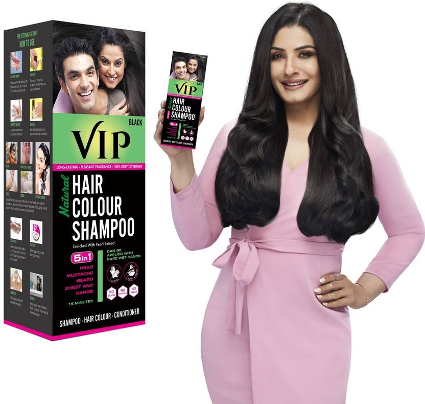 VIP Hair Colour Shampoo, 180ml , Black - Price in India, Buy VIP Hair ...