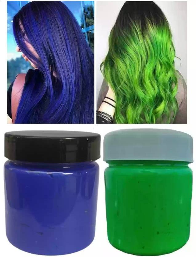 YAWI Combo Hair Color Wax For Temporaray Hair Color , GREEN AND BLUE ...