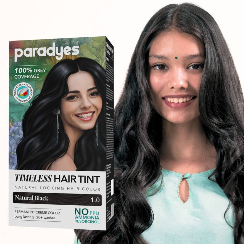 Paradyes Natural Black Timeless Permanent Crème Hair Colour for ...