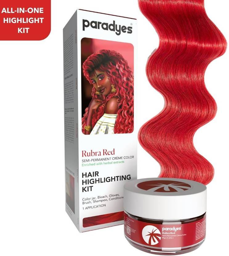Paradyes Ammonia Free Rubra Red Semi-permanent Hair Color Highlighting ...