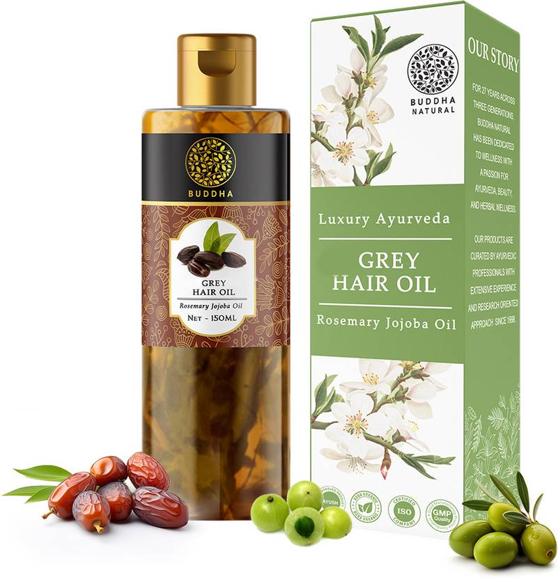 buddha natural Anti Grey Hair Oil - For Premature Greying and Natural ...