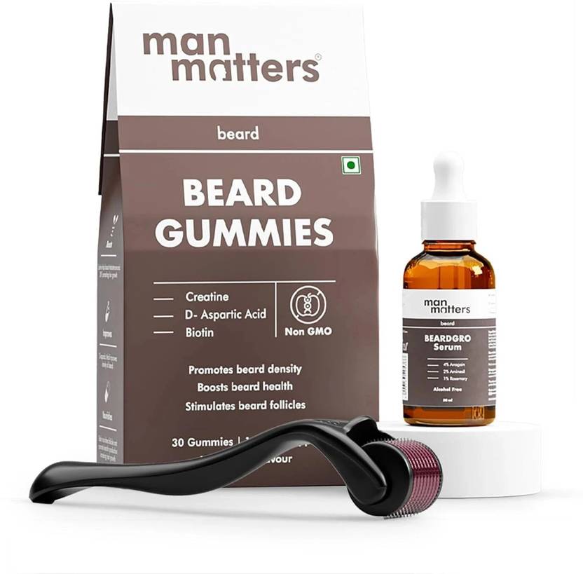 Man Matters Ultimate Beard Growth Kit | Beard Serum, Beard Gummies & 0 ...