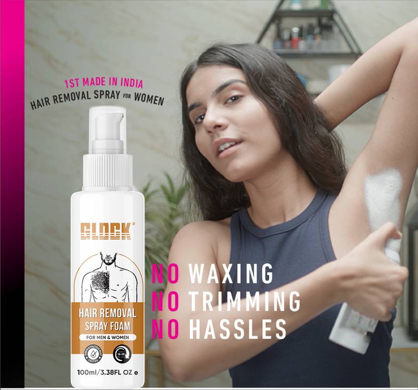 Glock Hair Removal Cream Spray for Men Chest, Back, Legs, Under Arms ...