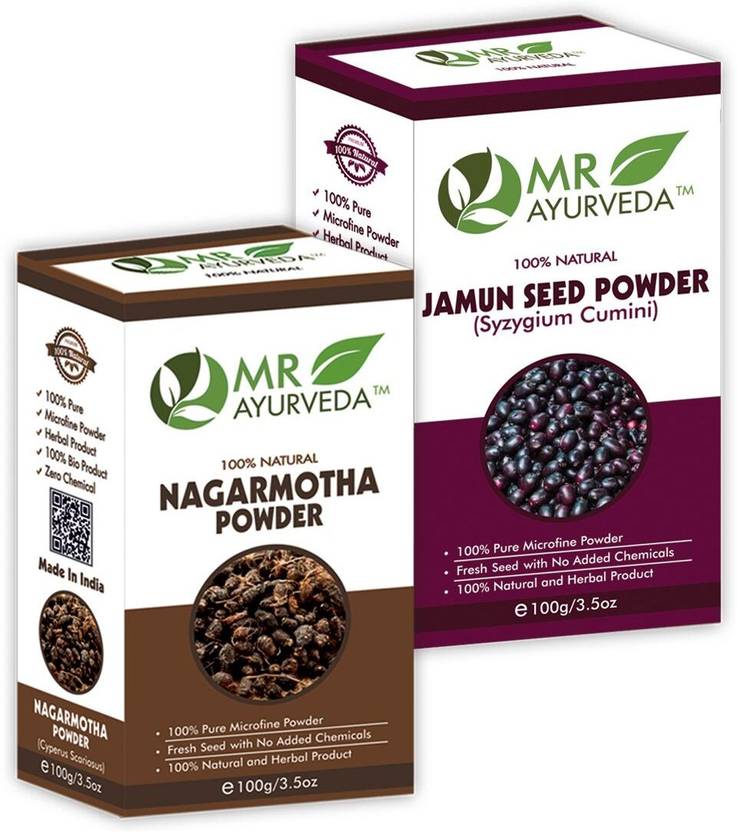 MR Ayurveda Nagarmotha Powder and Jamun Seed Powder - Pack of 2 - Price ...