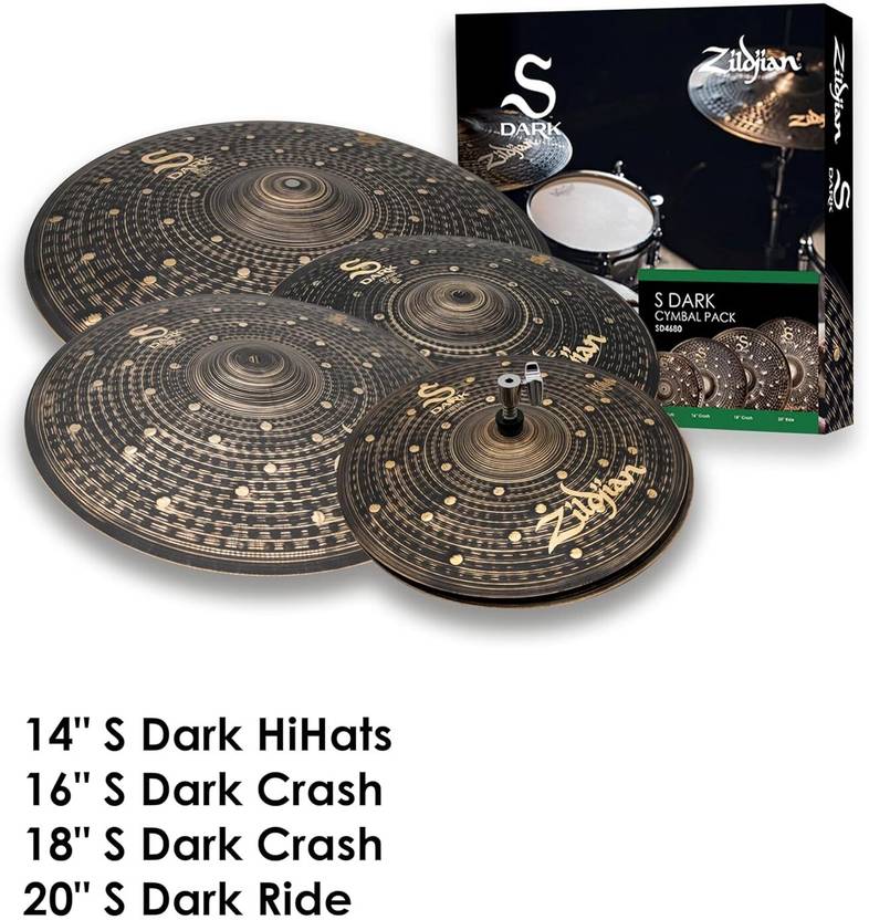 Zildjian SD4680 S DARK CYMBAL PACK (14/16/18/20) Clash Cymbal Price in ...