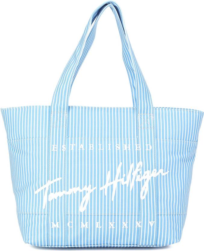 Buy TOMMY HILFIGER Women Blue Tote COPENHAGEN BLUE/ WHITE Online @ Best ...
