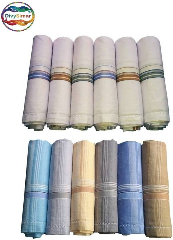 DIVYSIMAR Combo White & Multicolor Men’s Cotton Handkerchiefs | 41×41 ...