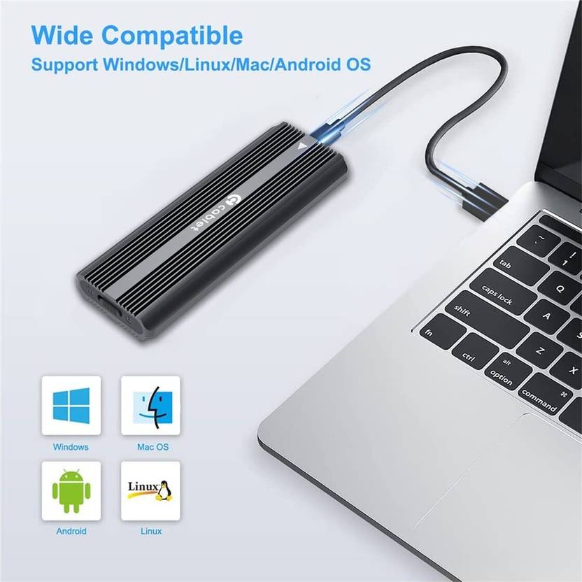 Cablet M.2 NVMe SSD Enclosure USB3.1 Gen2 10Gbps for 2230/2242/2260 ...