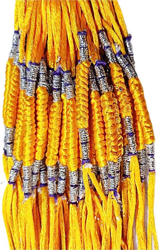 LUXMIRAMNA Yellow Silk Anant Chaturdashi Dhaga I 14 Knots Handmade Dora ...