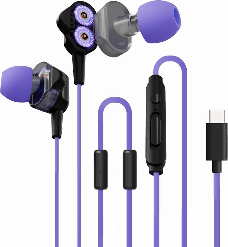 Kreo Hydra Type C In-Ear Wired Earphones with Mic, Earphone Wire ...