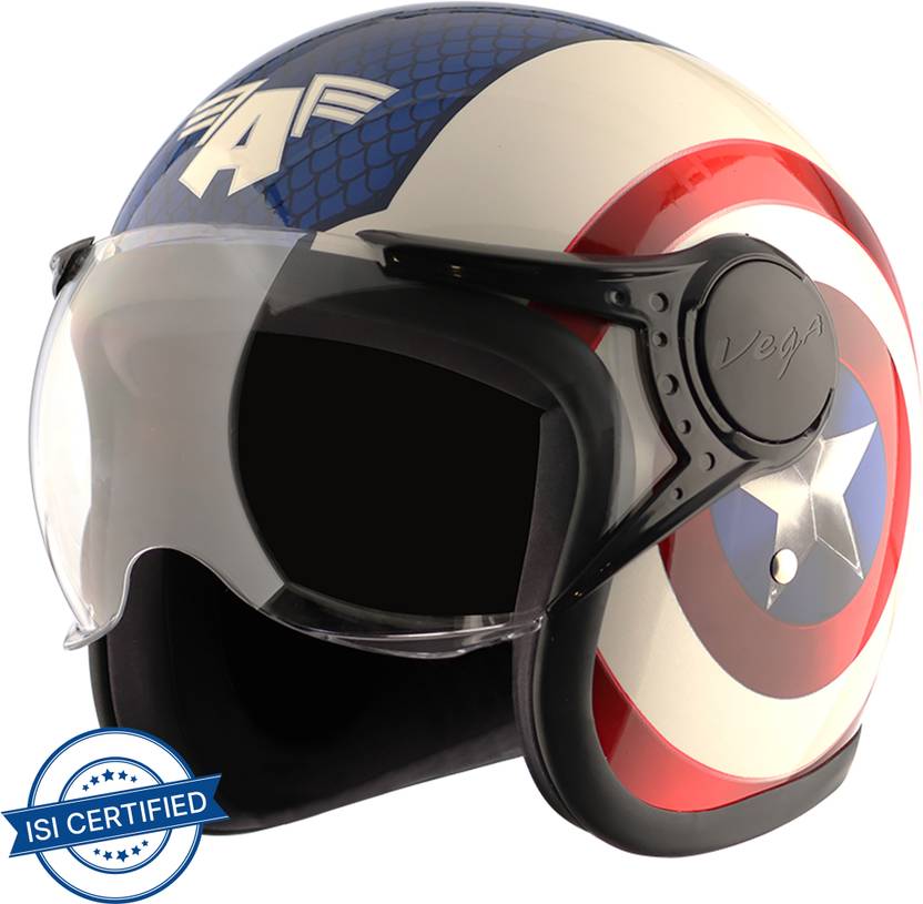 VEGA Jet Marvel Captain America Edition Motorbike Helmet - Buy VEGA Jet ...