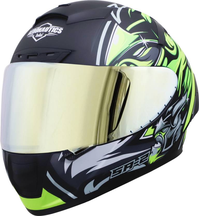 Steelbird SA-2 Villain ISI Certified Full Face Graphic Helmet Motorbike ...