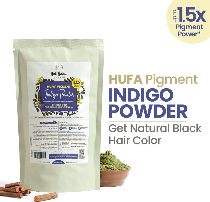 Nat Habit Indigo Powder For Hair, Black Color, 100% Natural - Price in ...