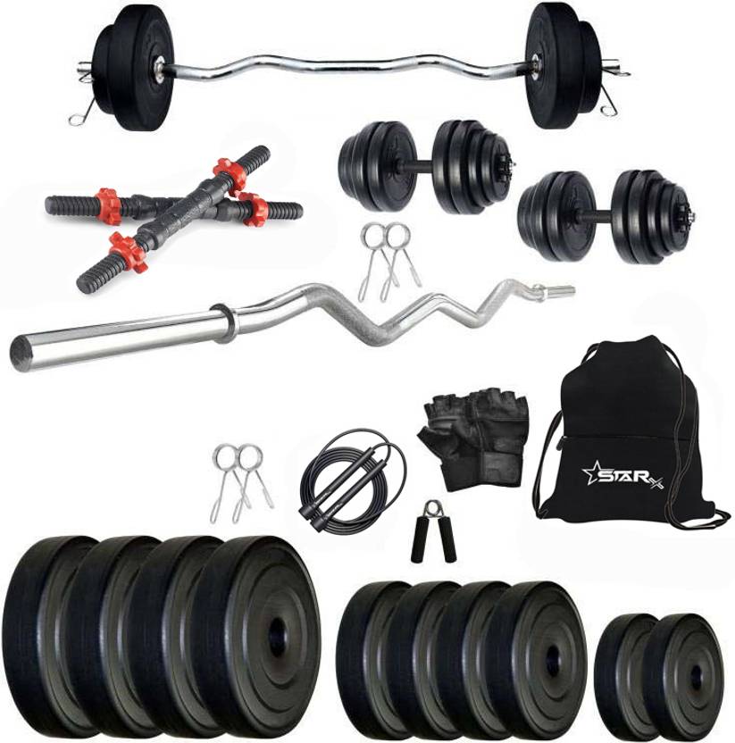 STARX 50 kg PVC with 3ft Rod and Accessories Home Gym Combo Price in ...