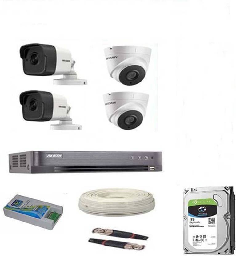 HIKVISION FULL HD 5MP CAMERAS COMBO KIT , 2 BULLET CAMERAS + 2 DOME ...