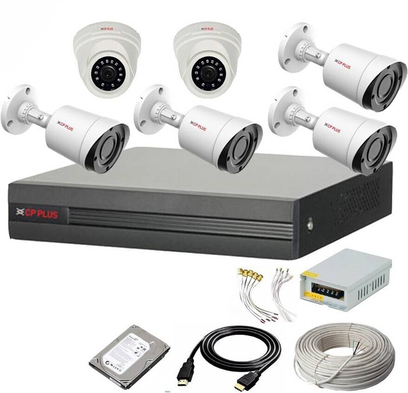 CP PLUS 8 Channal HD DVR 1080p,Outdoor & Indoor Camera 2.4 MP 6Pcs ...