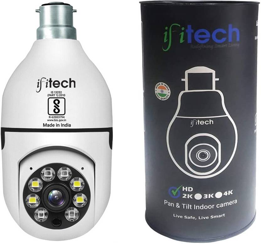 IFITech 3MP HD Bulb Type PTZ Indoor HD CCTV Wireless Camera | Security ...