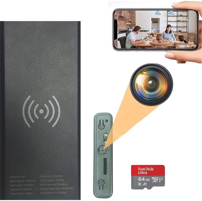 SPYTECTIFY Wi-Fi Hidden HD 1080P Spy Powerbank Camera Live View Inbuilt ...