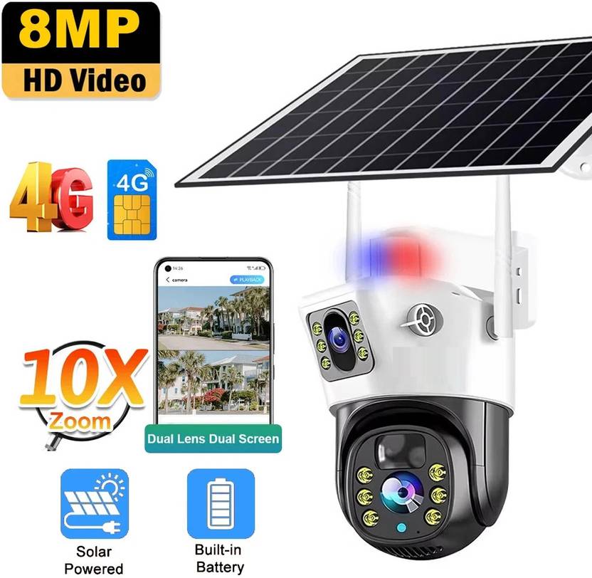 OSQD Solar WiFi 8MP 4G PTZ Camera Dual Light Smart Motion Detection ...