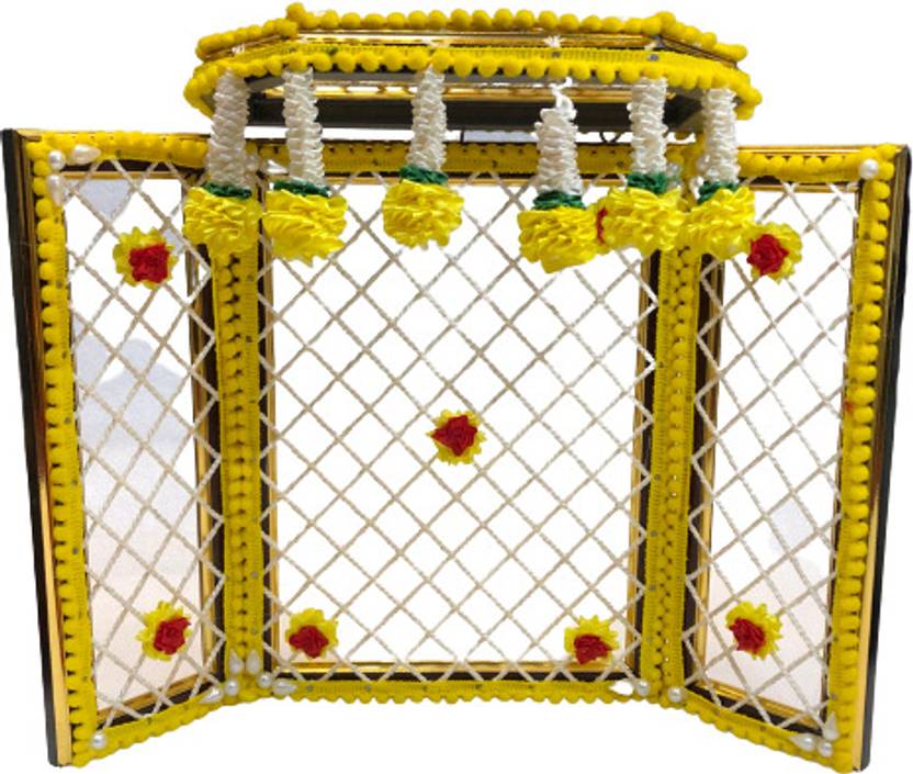 Dev Samagri Lord Krishna Wooden Phool Bangla Vrindavan Style (Small ...