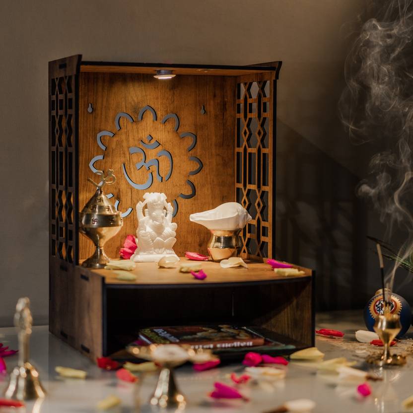 Patiofy Temple for Home Mandir with Unique Om Design Foldable Home ...